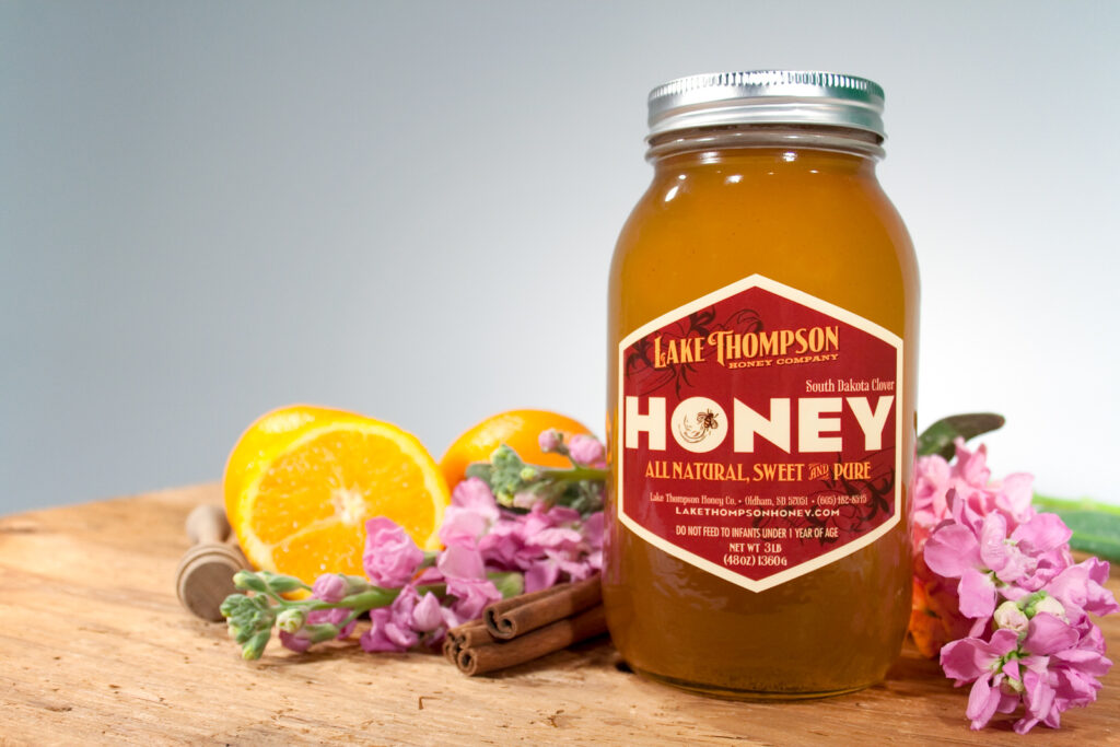 Glass Jar Honey - 3 lb. - Lake Thompson Honey Company